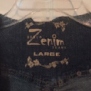 Zenim | Jackets & Coats | Zenim Denim Vest With Collar And Stud Detail ...